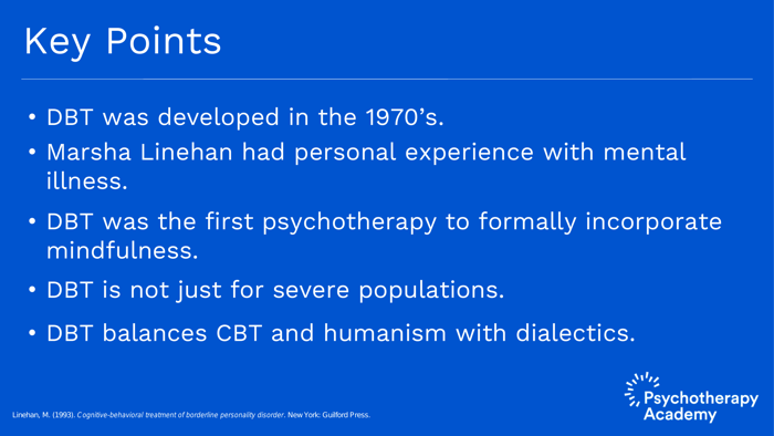 History of DBT: Origins and Foundations - Psychotherapy Academy